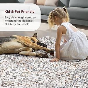 nuLOOM Cady Machine Washable Transitional Area Rug, 4x6, Beige