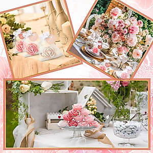 Treela 24 Set Flower Candles Wedding Candle Favors for Guests Pink Champagne Rose Shaped Tealight Candles Mini Flower Candles for Return Gift Wedding Birthday Bridal Shower Housewarming Party