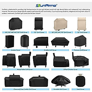 SunPatio 2 Burner Gas Grill Cover 32 inch, Heavy Duty Waterproof Small BBQ Grilling Cover, Compatible for Weber Char-Broil Nexgrill and More Grills with Collapsed Side Tables, All Weather Protection