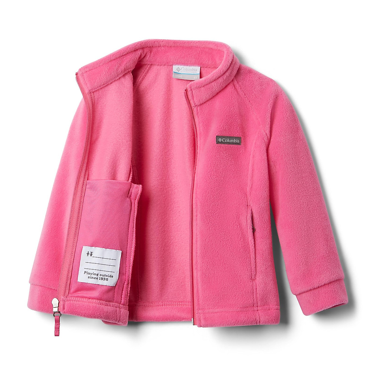 Columbia unisex-baby Benton Springs Fleece Jacket, Pink Ice, 18-24 Months
