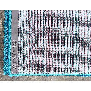 Unique Loom Solid Shag Collection Area Rug (8' x 10' Rectangle, Turquoise)