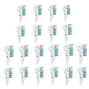 20Pcs Electric Toothbrush Dual Clean Replacements Attachments Sensitive Brush Heads Refill Rotating Sets Fit for Oral-B 4732 3733 4734