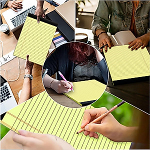 Mead Legal Pad Writing Pads, Wide Ruled, Great for Use as Home Office Supplies, Memo Pads, Note Pads, or Steno Pads, 8-1/2" x 11-3/4", 50 Sheets, Letter Writing Canary Paper, 3 Pack (59386),canary yellow