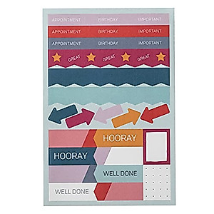 Busy B Goals Diary Runs January - December 2022. A5 Blue Week to View Goal Setting Planner with Stickers, Pockets & Notes