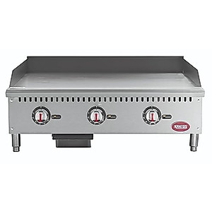 Kratos 29Y-008 36" Commercial Restaurant Gas Countertop Griddle, Thermostatic Controls, 3 Burners, 90,000 BTU Output