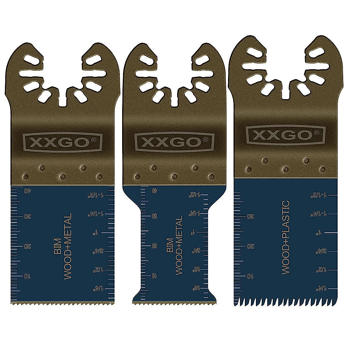 XXGO 124 Pcs Oscillating Tool Blades Accessories Kits Compatible with Bosch, Chicago, Craftsman, Dewalt, Dremel, Fein, Harbor Freight, Makita, Milwaukee, Porter Cable, Ridgid, Ryobi, Rockwell XGM0502