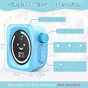 Sonneten Visual Timer for Kids, 99 Minute Digital Cute Kids Visual Timer Classroom Timer for Homeschool Supplies Study Teaching Time Management Tool Countdown Timer