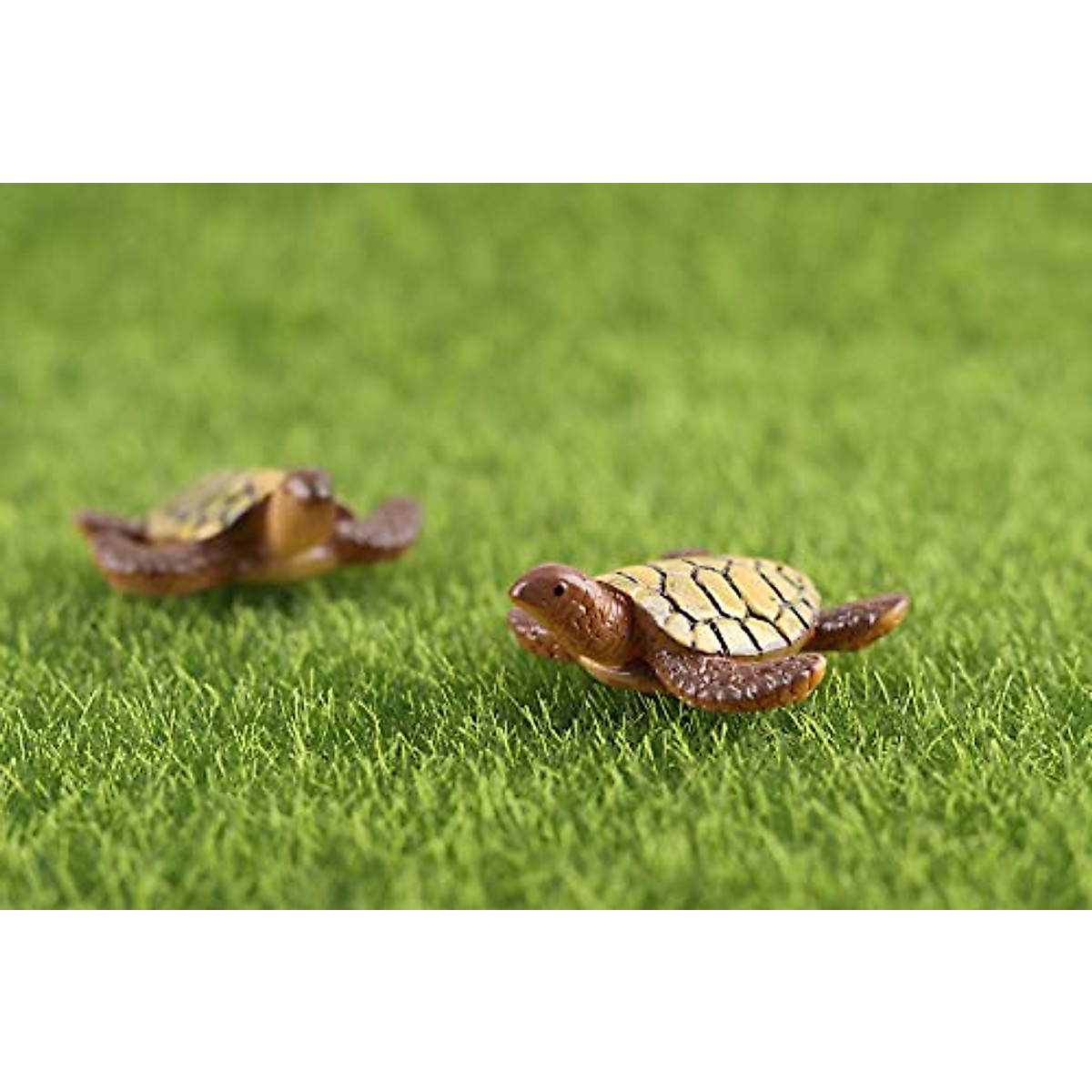 Exasinine 10 Pcs Sea Turtle Miniature Turtle Statue  Resin Figurines Fairy Garden Accessories Cake Toppers Decoration Set for Succulent Planter Moss Landscape DIY Terrarium Home Décor