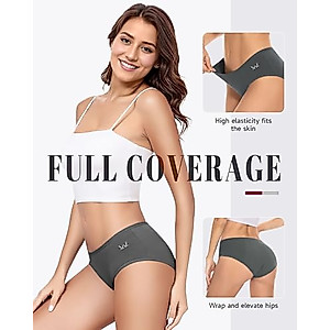 TANSTC Period Underwear for Women Heavy Flow Panties Menstrual Hipster Panty for Female Teens Girls Cotton 3PCS,L Dark Grey