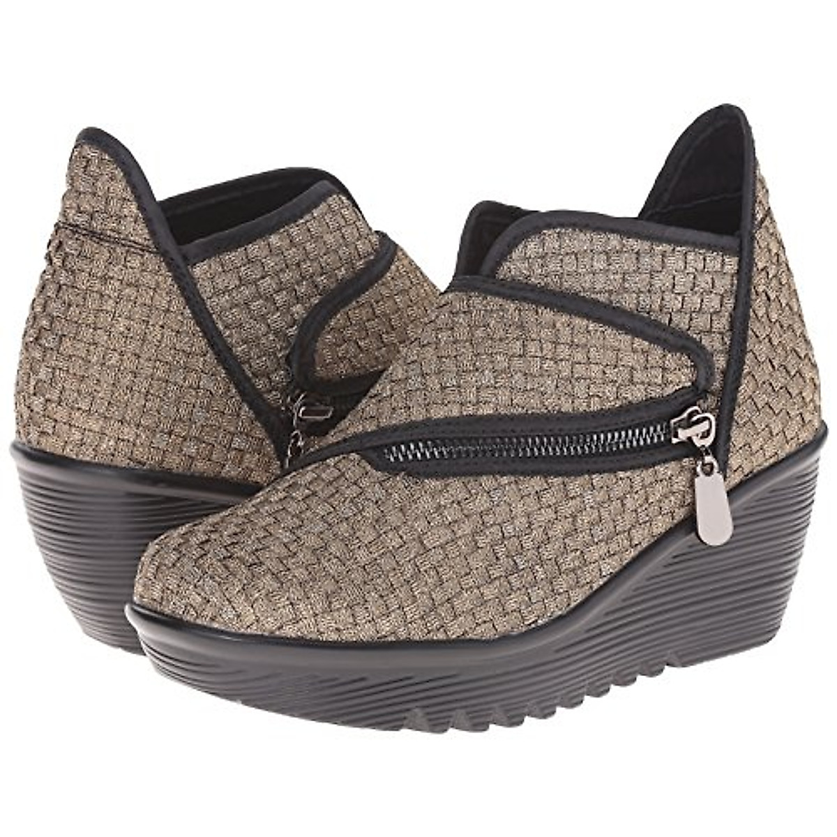 Bernie Mev Women's Zig Zag Ankle Bootie, Bronze, 38 EU/38 EU = 7.5-8 M US