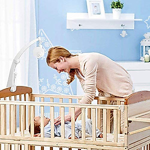 AFUNTA Baby Crib Mobile Arm with Music Box, Baby Crib Clip Music Holder Arm Bracket Nut Screw Box Mobile