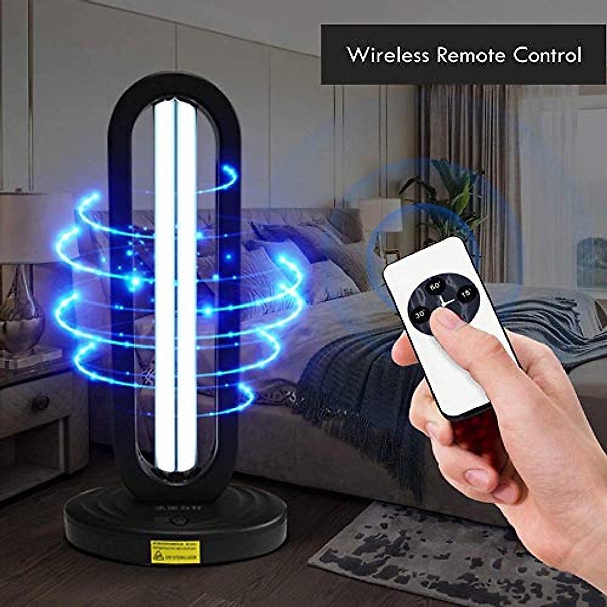 Rveal UVILIZER Tower - UV Light Sanitizer & Ultraviolet Disinfection Lamp (U-V-C Bulb for Home, Office, Travel | 38W Ozone Room Cleaning | US Stock)