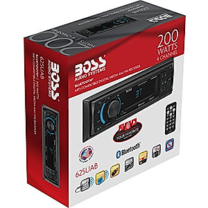 BOSS Audio Systems 625UAB Multimedia Car Stereo - Bluetooth Audio And Hands Free Calling, Single Din, MP3 Player, No CD/DVD Player, USB Port, AUX Input, AM/FM Radio Receiver