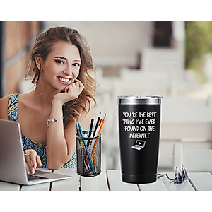 You are The Best Thing 20oz Tumbler Gifts.Anniversary Valentine's Day Gifts for Him Her Boyfriend Girlfriend Husband Wife.Birthday Christmas Gifts for Hubby Wifey Men Women.(Black)