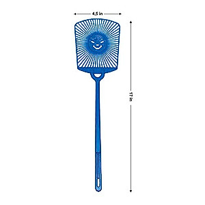 FRASTO Rubber Fly Swatter - Fly Swatter Plastic - Fly Swatter Heavy Duty - Fly Swatter Long Handle Fly Swatter Pack of 3 - Fly Swatters Bulk