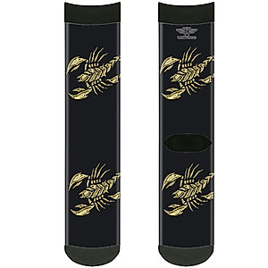 Buckle-Down Unisex-Adult's Socks Scorpion Crew, Multicolor