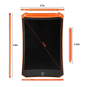 LEYAOYAO LCD Writing Tablet, Colorful Drawing Tablet with Protect Bag, Kids Drawing Pad 8.5 Inch Doodle Board,Toddler Boy and Girl Learning Toys Gift for 3 4 5 6 Years Old (Orange)