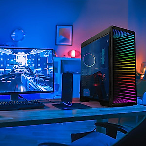 Gaming Case Full Tower, with Tempered Glass Side Panel & ARGB LED Mirror, Supports 7x120mm Fans, GAMEMAX Abyss-TR