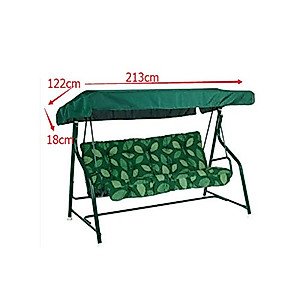 84"x48"x7.1" Garden Swing Chair Canopy Spare Patio Cover Waterproof Replacement - (Color: Green)