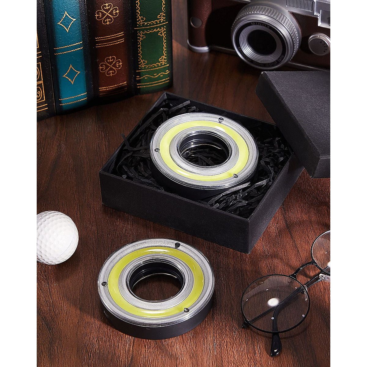 Retisee Golf Hole Lights Glow Golf Hole Led Glowing Golf Hole Lights Golf Hole Putting Green Flags And Poles Putting Green Golf Hole Light Up Cups Glow In The Dark Cups For Night Golf Play (4 Pieces)