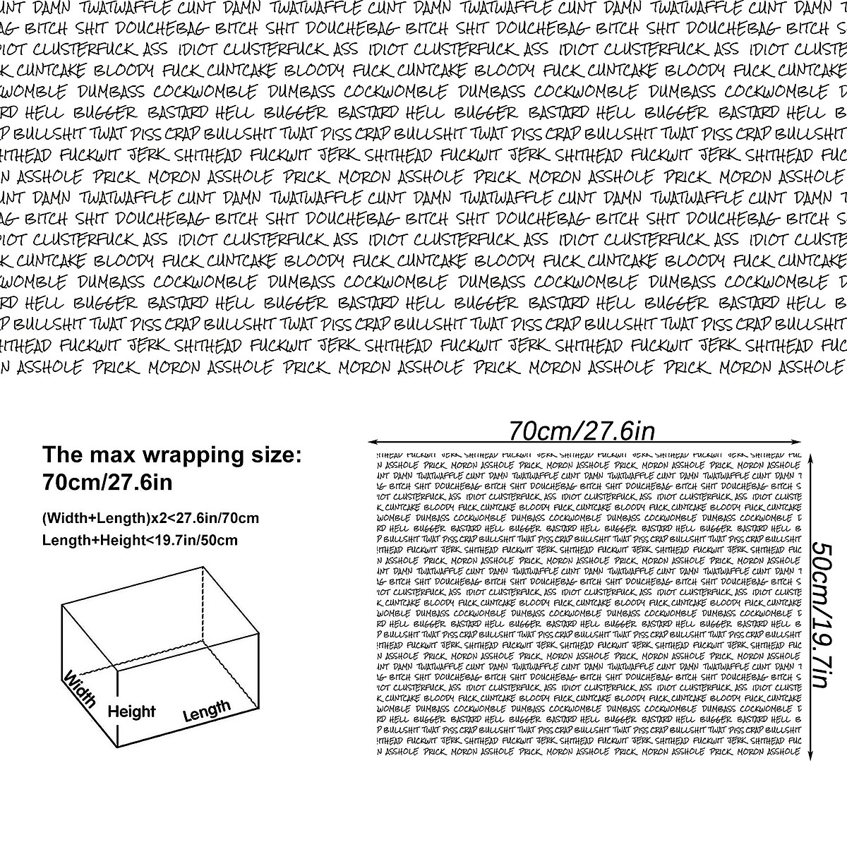 Dtiafu Rude Wrapping Paper for Women Men Adult - 6 Sheets Funny Gift Wrap for Holiday Birthday Wedding - 20 x 28 Inch Per Sheet Not Rolled