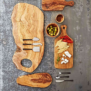 Sur La Table Italian Olivewood Slice Serving Board, Tan