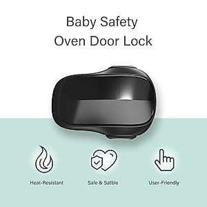 Oven Lock Childproof, Oven Front Door Lock Child Safety, Easy to Install, Heat-Resistant, Black, by Heart of Tafiti