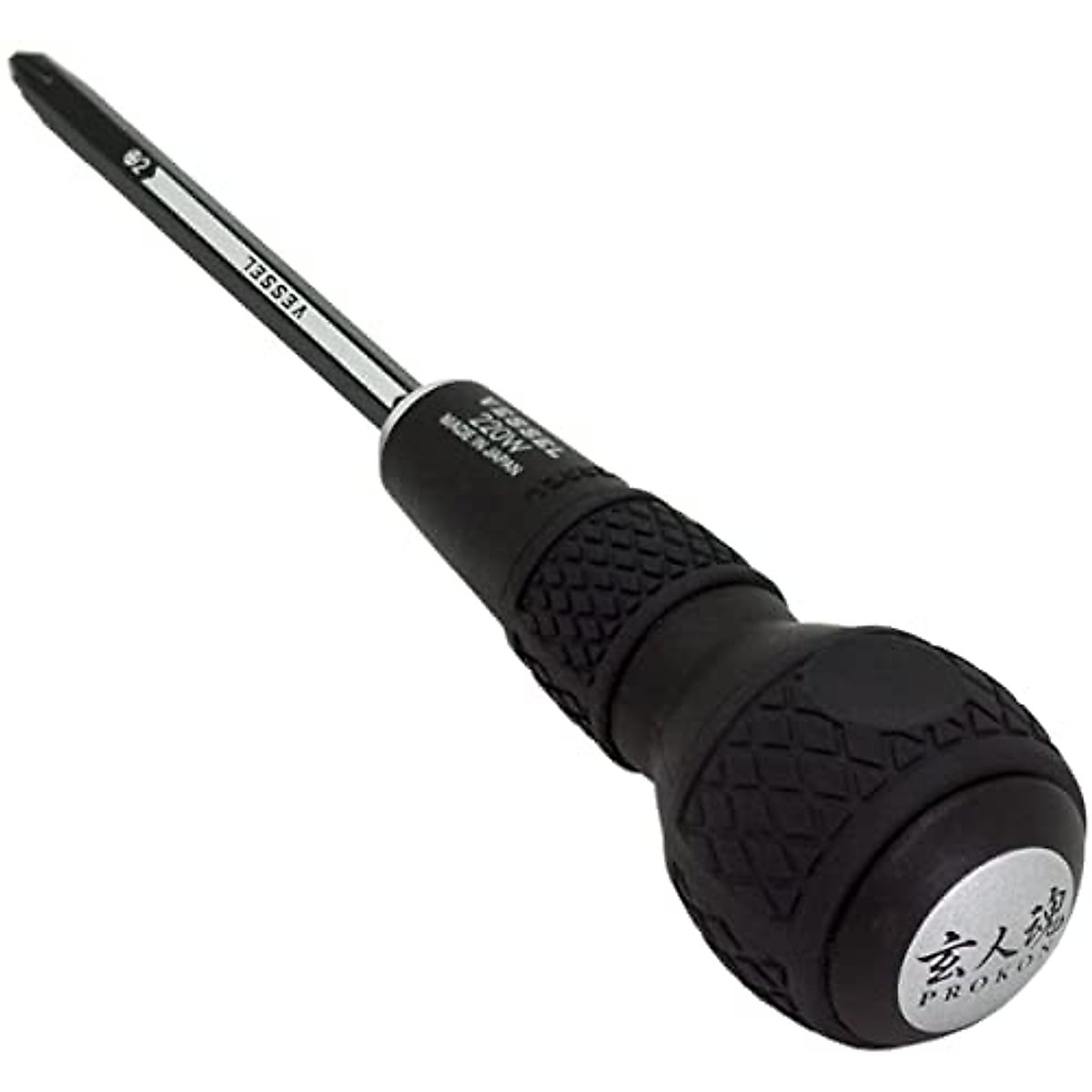 VESSEL BALL GRIP 1/4" Hex. Bit Interchangeable Screwdriver (Bit 3PC. (+1, 3 / +2, -6 / PZ2, PZ3) SET. 220W3J1)