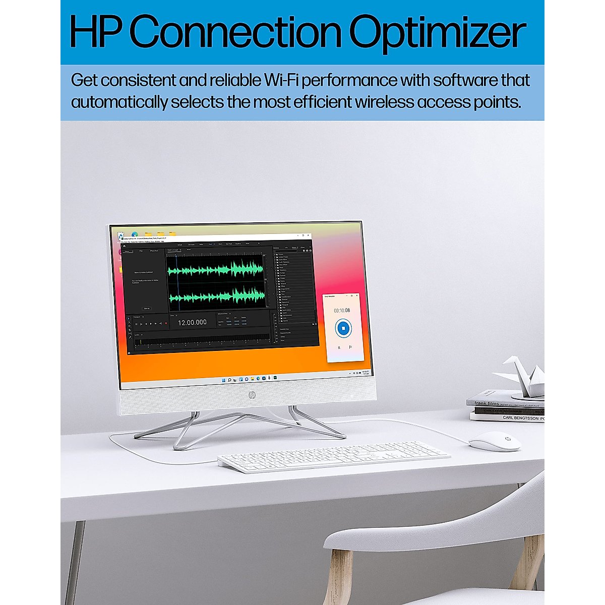 HP All-in-One PC Desk Computer, 21.5" Full HD Micro-Edge Display, AMD Ryzen 3 Processor, AMD Radeon Graphics, 8GB SDRAM, 256GB SSD, Windows11 Home OS, Bluetooth, and Wi-Fi (22-dd0032) (Renewed)