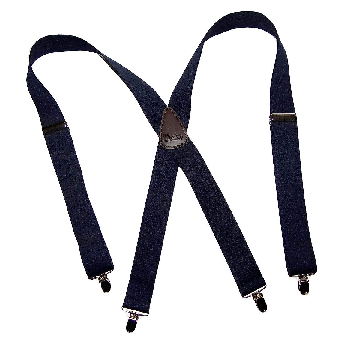 1 1/2" Wide Classic Series Holdups Suspenders for Men in X-back style w/USA Patented No-slip® Silver Clips (Black XS)