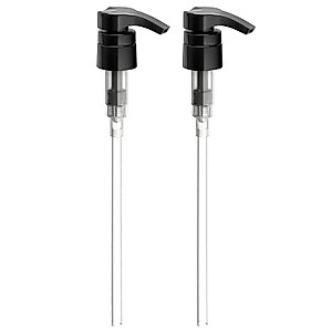 Liter 33.8 oz Shampoo Conditioner Pumps Fits Salon Brand Bottles, 2-Pack Pump Top Dispenser Compatible with 1-inch Neck Diameter Bottles (Black)