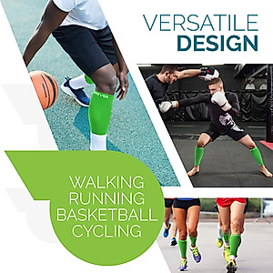 Calf Compression Sleeves for Men and Women - Leg Compression Sleeve - Footless Compression Socks for Runners, Shin Splints, Varicose Vein & Calf Pain Relief - Calf Brace for Running, Cycling, Travel