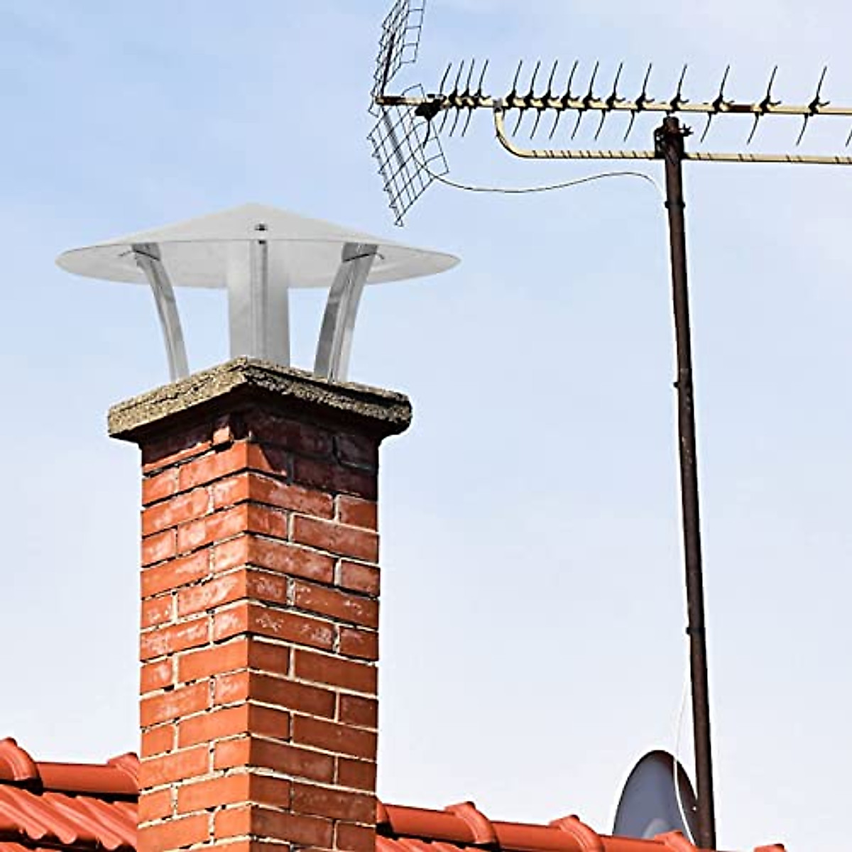 ASDQWER Chimney Rain Cap, Top Round Exhaust Cap,Stainless Steel Chimney Cowl,D(8-30Cm) Roof Cowl,Hood Top All Purpose Chimney Cowl,for Ducting Ventilation Cap,Easy Installation,d22cm/8.66in