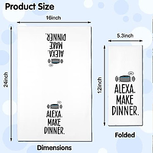 RZHV Alexa, Make Dinner Kitchen Towel, Funny Speakers Dish Towel Gift for Women Sisters Friends Mom Aunty Hostess Music Lover, Housewarming New Home, Dish Towel with Sayings