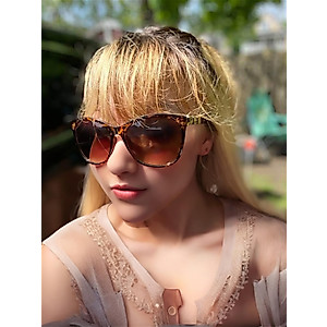 The Fresh Women's Oversized Square Jackie O Cat Eye Hybrid Butterfly Fashion Sunglasses - Exquisite Packaging (718801-Black/Gold, Gradient Grey)