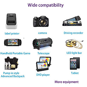 DC 12V 2A Car Charger Universal Power Cord Cigarette Lighter for Portable RCA DVD Player, Sylvania, DBPOWER, GPS, Bluetooth Speakers, Spectra S1 Breast Pump, Label Maker, Camera, Snailax Seat Cushion