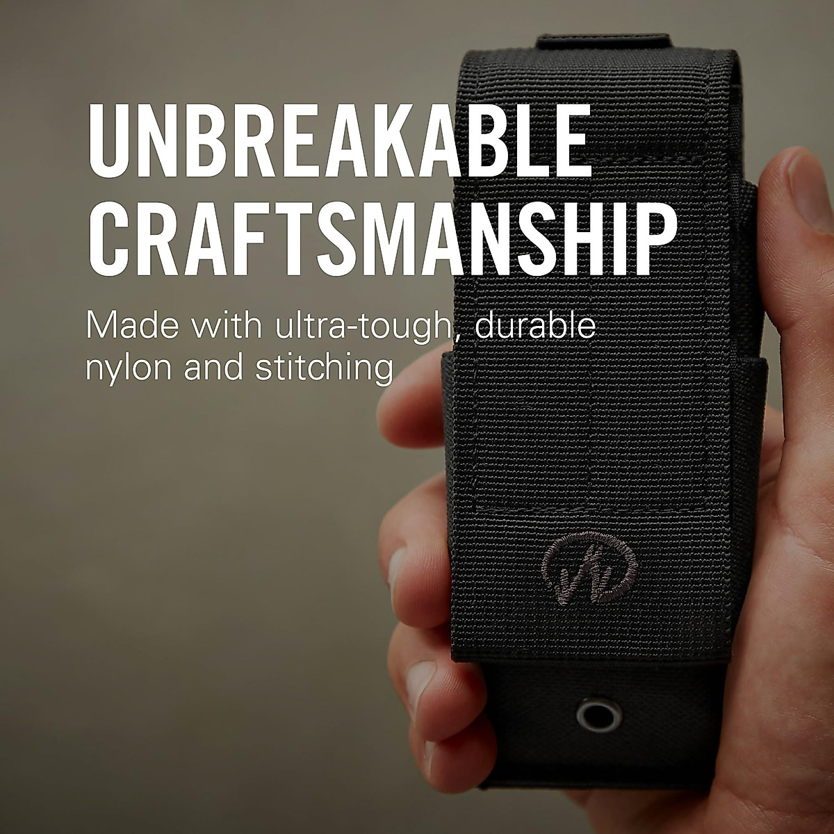 LEATHERMAN, MOLLE Compatible Large Nylon Sheath with Pockets for Multitools, Made in the USA, Fits 4" and 4.5" Tools - Black