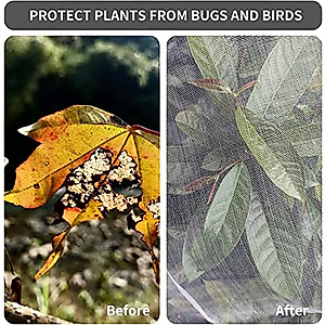 6.9' x 8.5' Large Fruit Tree Netting, Ultra Fine Mesh Garden Insect Tree Cover with Drawstring Transparent Bird Plant Barrier Flower Fruit Mesh Screen for Preventing Deer Squirrel Bug