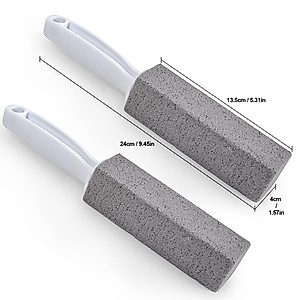 2 Pack Pumice Stone,Pumice Cleaning Stone with Handle,Pumice Stone Toilet Cleaner Tool Stain Remover for Toilet,Kitchen,Bathtubs,Pool,Bathroom,Grill,Household