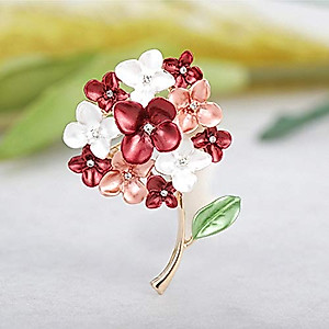 Enamel Purple Lilac Flower Brooches Women Collar Hydrangea Weddings Brooch Pins