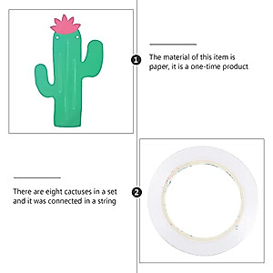 Tinksky Summer Theme Wedding Parties Decorations Single Sided Cactus Banner Pennant Tropical Party Birthday Party Festival Luau Hawaii children's party Decoration