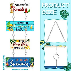 Summer Beach Wall Decor Welcome to Paradise Sign Patio Pool Sign Metal Hanging Tropical Bar Flip Flop Sign Endless Summer Vintage Beach Themed Plaque for Poolside Outdoor Home Decor (Stylish Style)