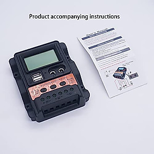 weideer 20A Solar Charger Controller 12V/24V Adjustable LCD Display with Dual USB Port 5.5x2.1MM Female Port PWM Auto Parameter Solar Panel Charger Controller K-042