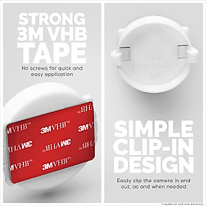 BRAINWAVZ [EOL] Wall Mount Holder for Blink Mini Camera, No Screws, Stick On with Strong 3M VHB Tape, Fast, No Screws, No Mess Install (2 Pack, White), Blink Bracket Stand [EOL]
