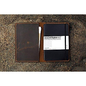 Personalized Leather cover for Leuchtturm 1917 Medium A5 Notebook/Minimalist leather journal cover for Leuchtturm1917 JOTTBOOK A5 - LA505S