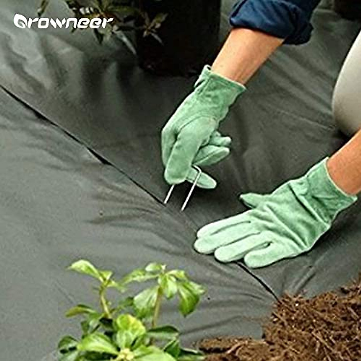 GROWNEER 100 Packs 6 Inches Heavy Duty 11 Gauge Galvanized Steel Garden Stakes Staples Securing Pegs for Securing Weed Fabric Landscape Fabric Netting Ground Sheets and Fleece