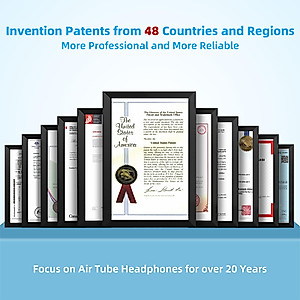 ibrain Air Tube Headphones Air Tube Earbuds for Protection Airtube Headset with Microphone in Ear Earphones Wired Compatible with 3.5mm Jack for Safe and Healthy Listening - Rose Gold