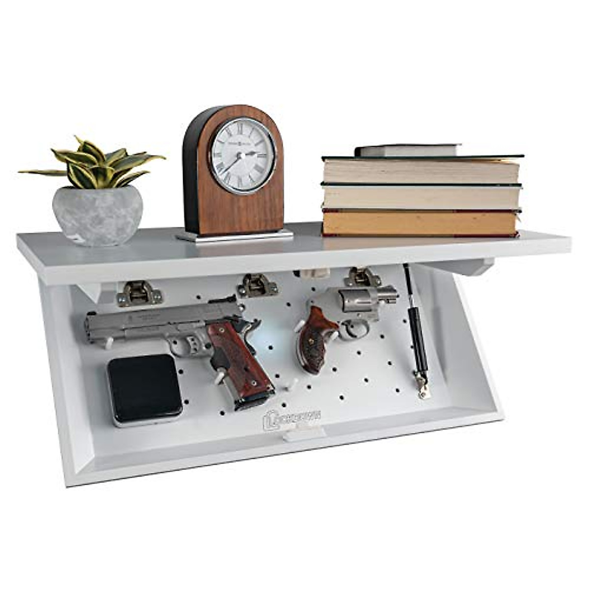 Lockdown In Plain Sight Shelf with Discreet Design, Easy Magnetic Access, Customizable Compartment and PUCK Integration for Home, Business and Security