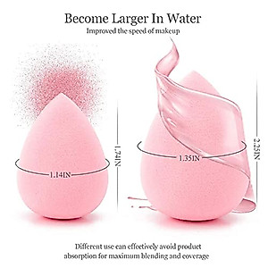 Mystic Orchard Beauty Blender Makeup Sponges Set 8 Pcs for Liquid, Cream, and Powder, Multi-colored Makeup Sponge box Pink