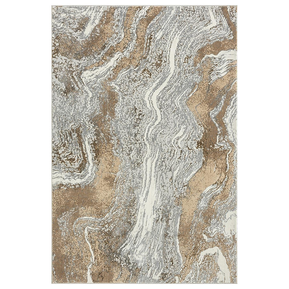 LUXE WEAVERS Marble Abstract Area Rug, Beige 6x9
